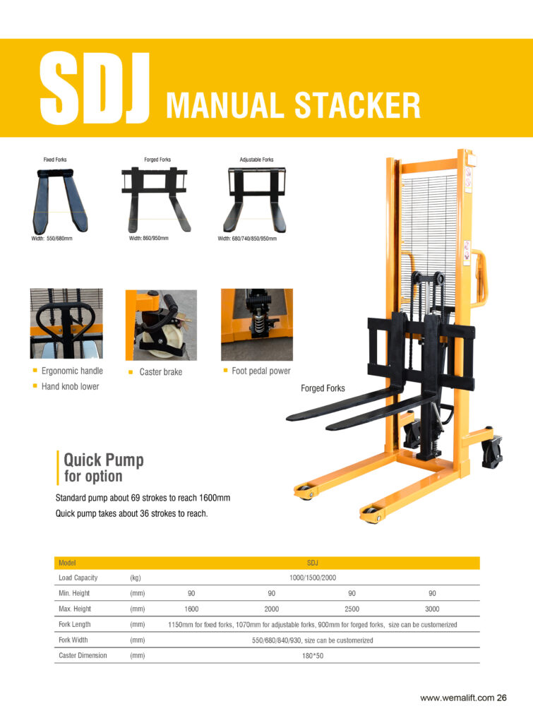 manual stacker | WEMALIFT EQUIPMENT CO., LTD.