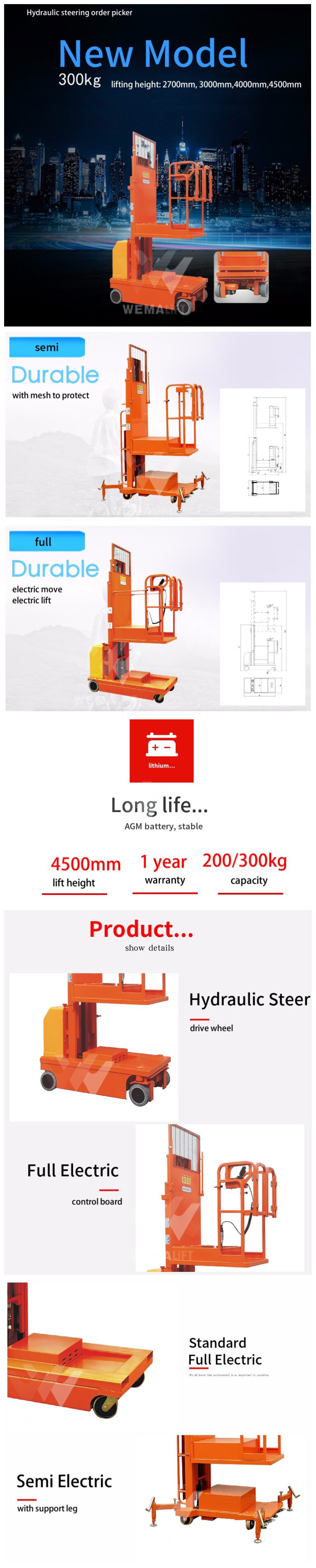 Electric Order Picker | WEMALIFT EQUIPMENT CO., LTD.